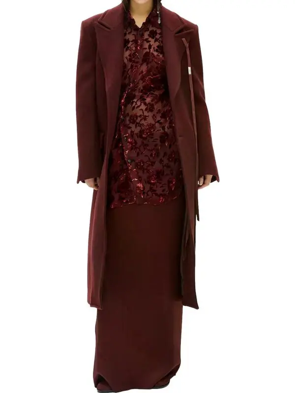 ANN DEMEULEMEESTER Elisabeth Floral-devoré Shirt - Red