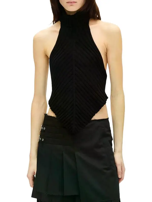 ANN DEMEULEMEESTER Almida Halterneck Top - Black