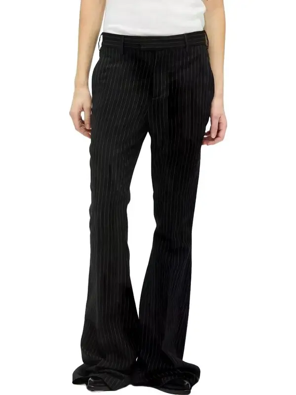 ANN DEMEULEMEESTER Striped Flared Trousers - Black