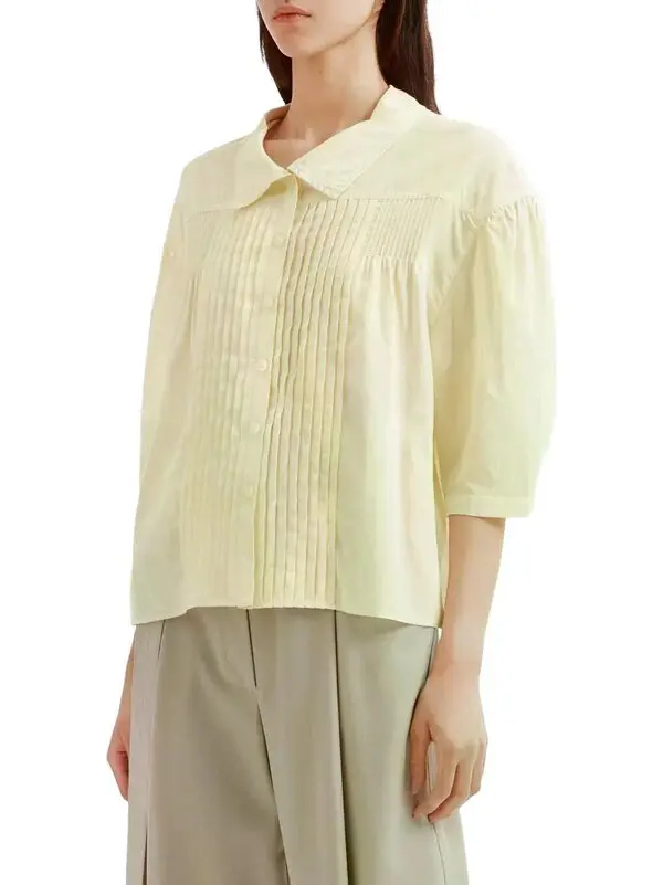LOW CLASSIC Pleated Shirt - Yellow