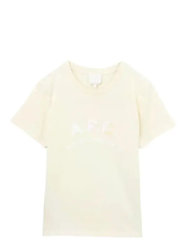 A.p.c. Logo Embroidered T-shirt - Yellow