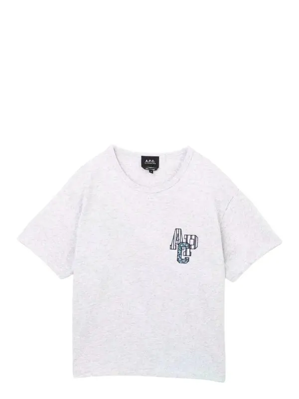 A.p.c. Logo Embroidered T-shirt - Grey