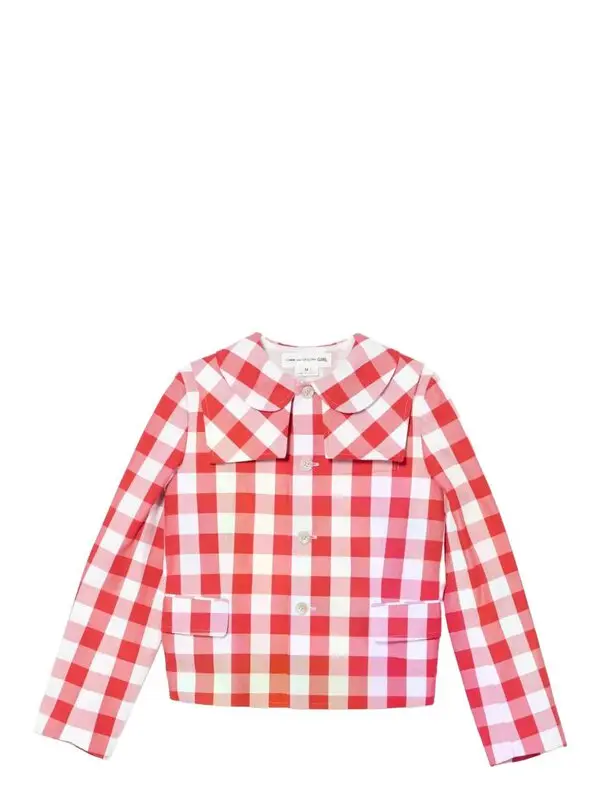 Comme Des Garçons Gingham Collared Jacket - Red