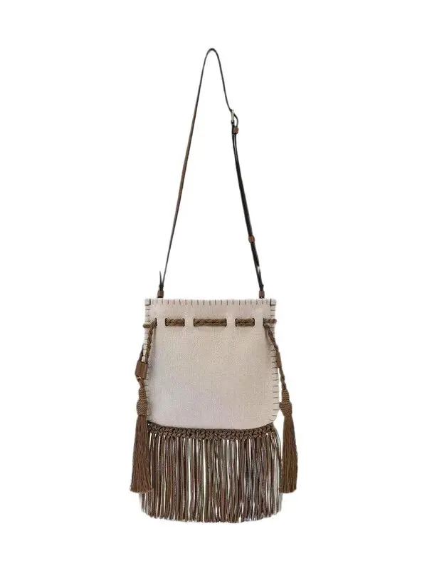 Valentino Garavani Vlogo Signature Floral-embroidered Crossbody Bag - Neutrals