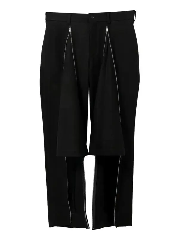 Comme Des Garçons Contrast Zip Trousers - Black