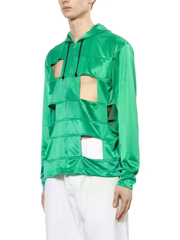 Comme Des Garçons Cut-out Hoodie - Green