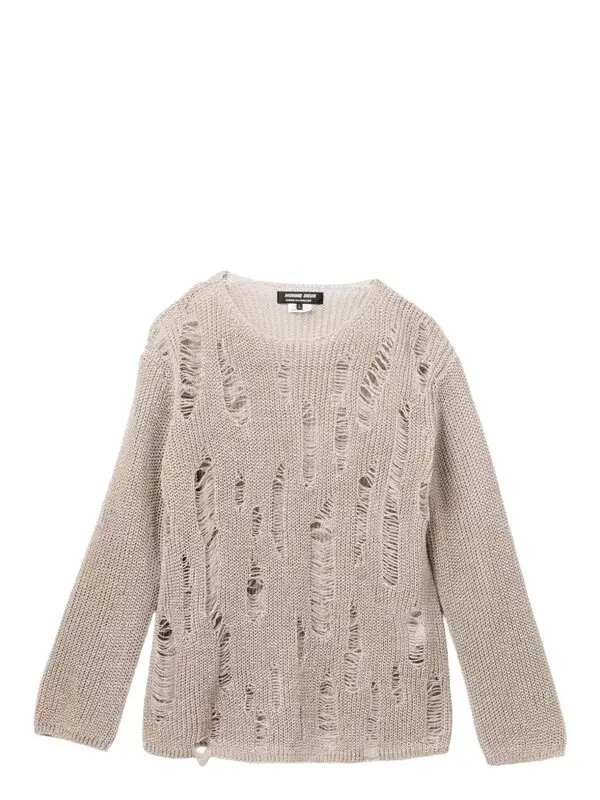 Comme Des Garçons Distressed Knit Sweater - Neutrals