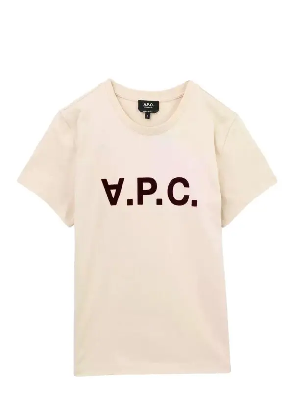 A.p.c. Logo Embroidered T-shirt - Neutrals