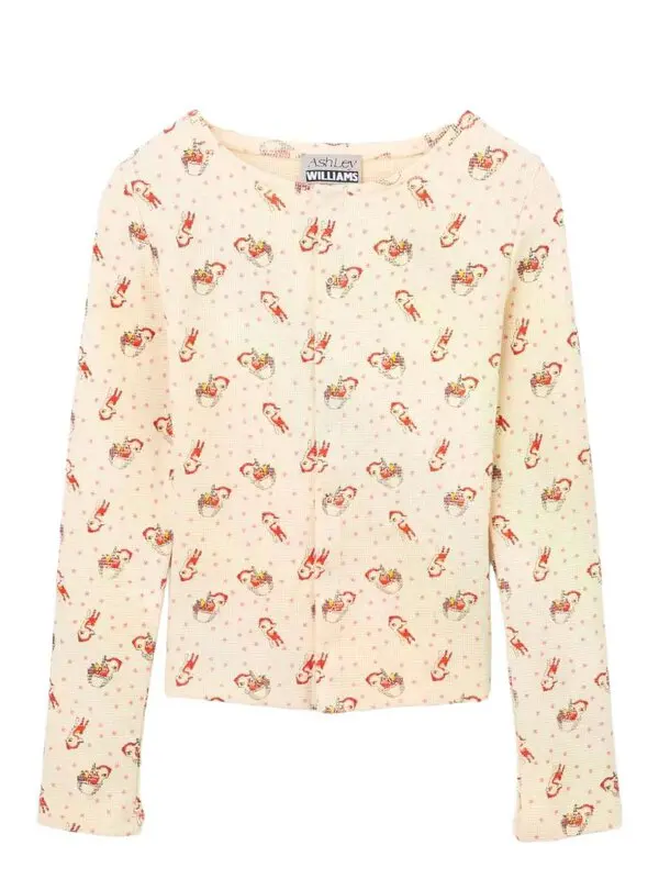 Ashley Williams Graphic Print Cardigan - Neutrals