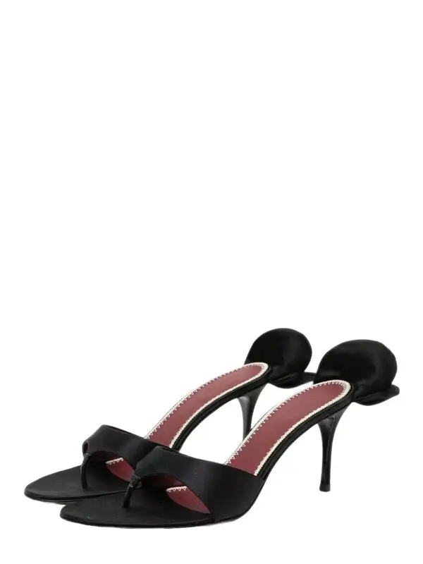 Magda Butrym Satin Thong Sandals - Black
