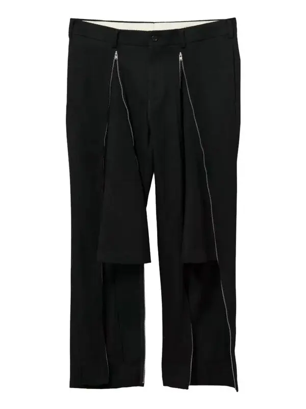 Comme Des Garçons Zip Panelled Trousers - Black