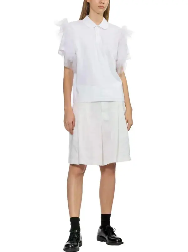 Noir Kei Ninomiya Ruffled Polo Shirt - White