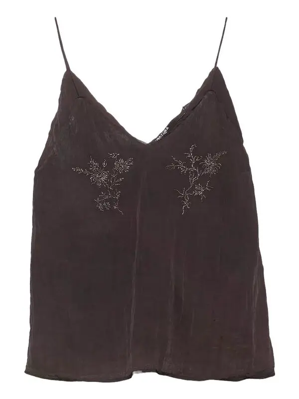 Bimba Y Lola Embellished V-neck Camisole - Black