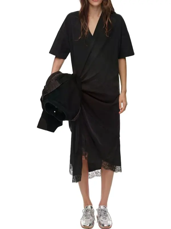 Bimba Y Lola Knot T-shirt Dress - Black