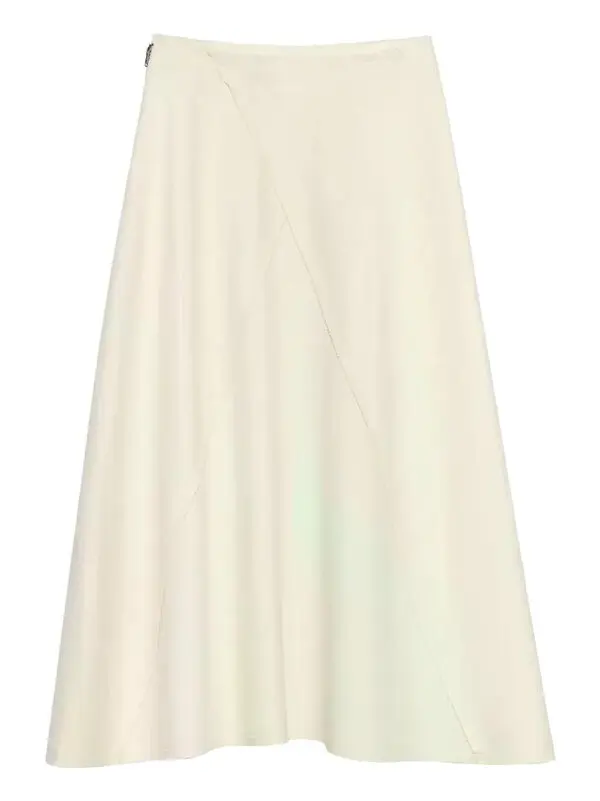 Bimba Y Lola Double-sided Wool Blend A-line Skirt - Neutrals