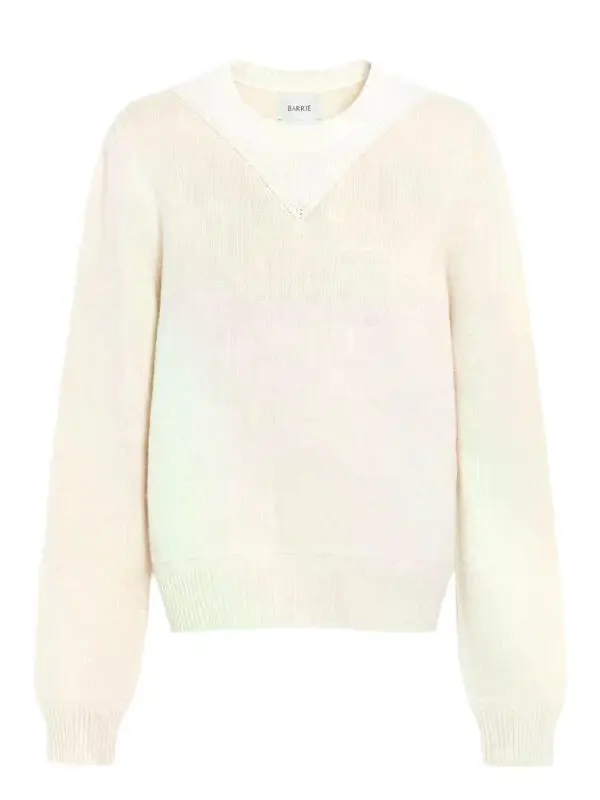 BARRIE Cashmere Topstitched Sweater - Neutrals