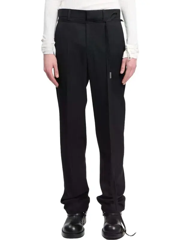 ANN DEMEULEMEESTER Worsted Wool Gabardine Trousers - Black