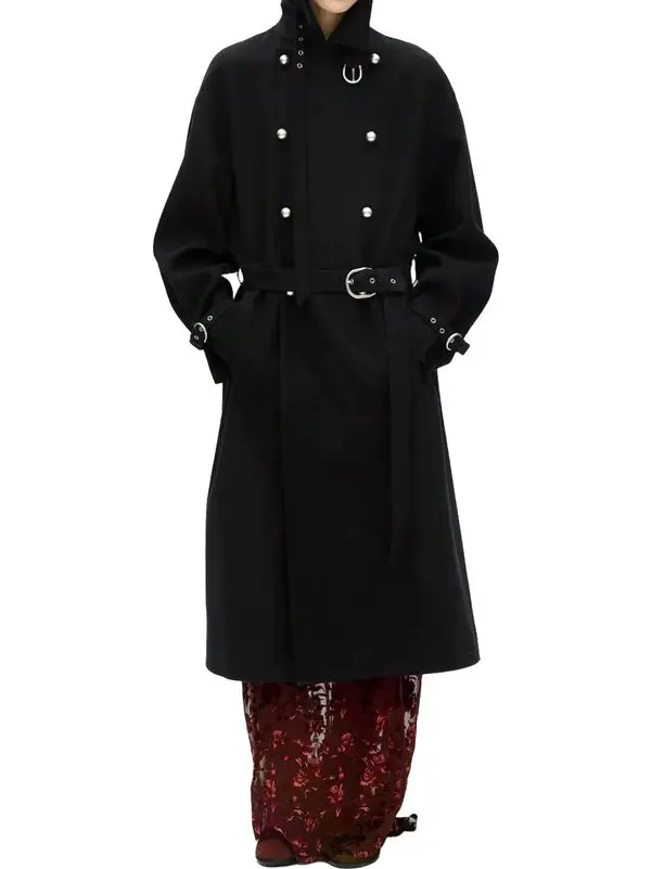 ANN DEMEULEMEESTER Double-breasted Belted Coat - Black