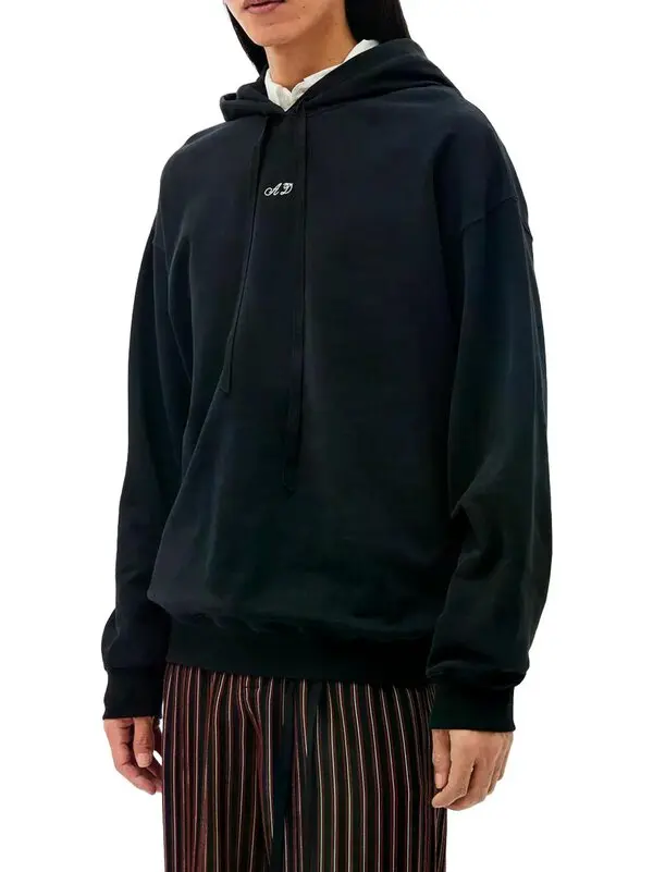 ANN DEMEULEMEESTER Bardi Logo-embroidered Drawstring Hoodie - Black
