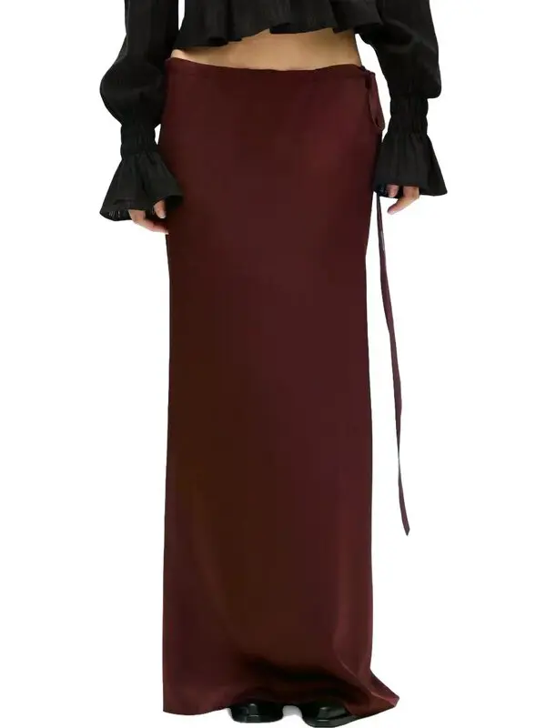 ANN DEMEULEMEESTER Cady Side-tie Floor-length Skirt - Red