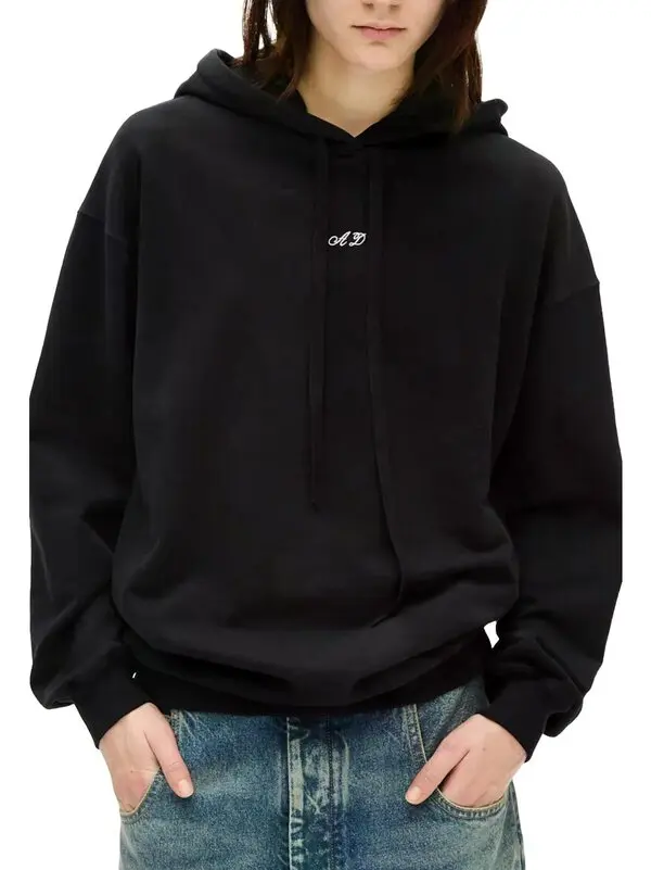 ANN DEMEULEMEESTER Embroidered Logo Hoodie - Black