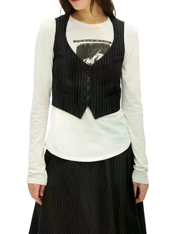 ANN DEMEULEMEESTER Button-front Waistcoat - Black