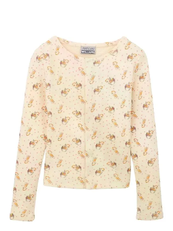 Ashley Williams Graphic Print Cardigan - Neutrals