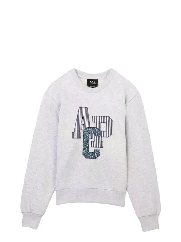 A.p.c. Logo Embroidered Crewneck Sweatshirt - Grey