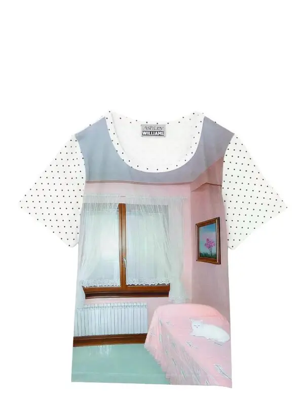 Ashley Williams Graphic Print Polka Dot T-shirt - White