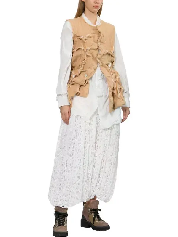Comme Des Garçons Lace Wide-leg Trousers - White