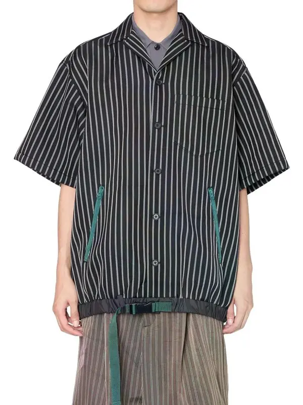 Kolor Buckle Striped Shirt - Black