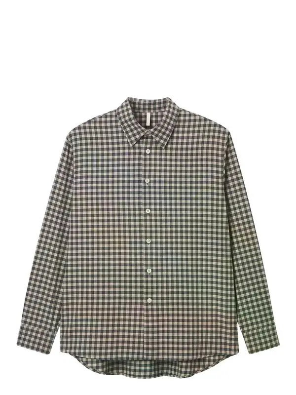 SUNFLOWER Check-pattern Cotton Shirt - Grey