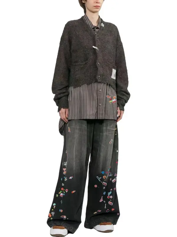 Mihara Yasuhiro Distressed Hem Sweater - Brown