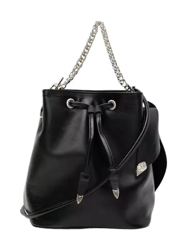 Toga Chain-link Drawstring Shoulder Bag - Black