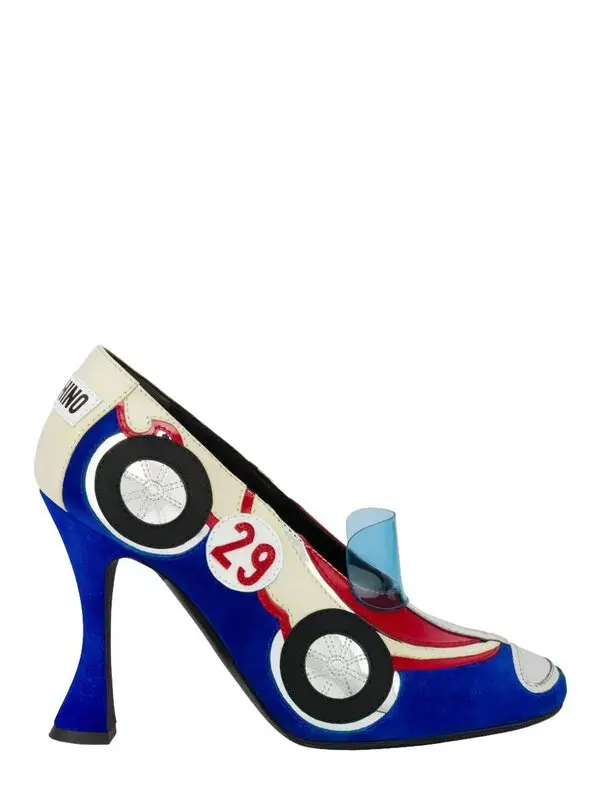 Moschino Car Patchwork Pumps - Blue