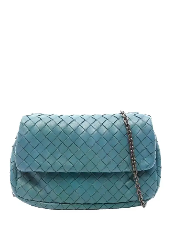 Bottega Veneta Intreciatto Weave Shoulder Bag - Blue