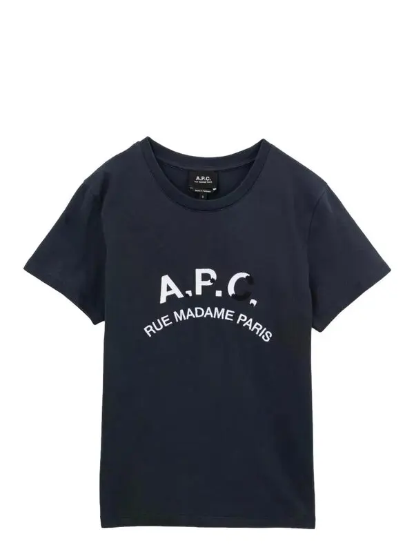 A.p.c. Logo Embroidered Crewneck T-shirt - Blue