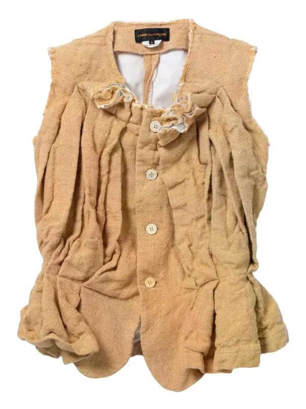 Comme Des Garçons Pleated Vest - Neutrals