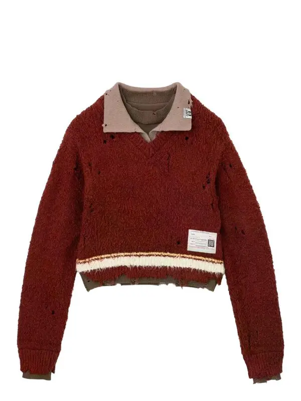 Mihara Yasuhiro Distressed Jumper - Red