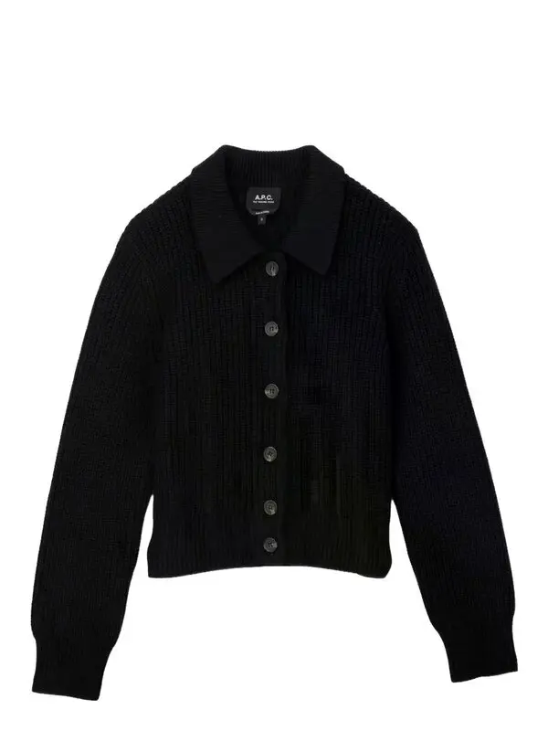 A.p.c. Waffle-knit Button-up Cardigan - Blue