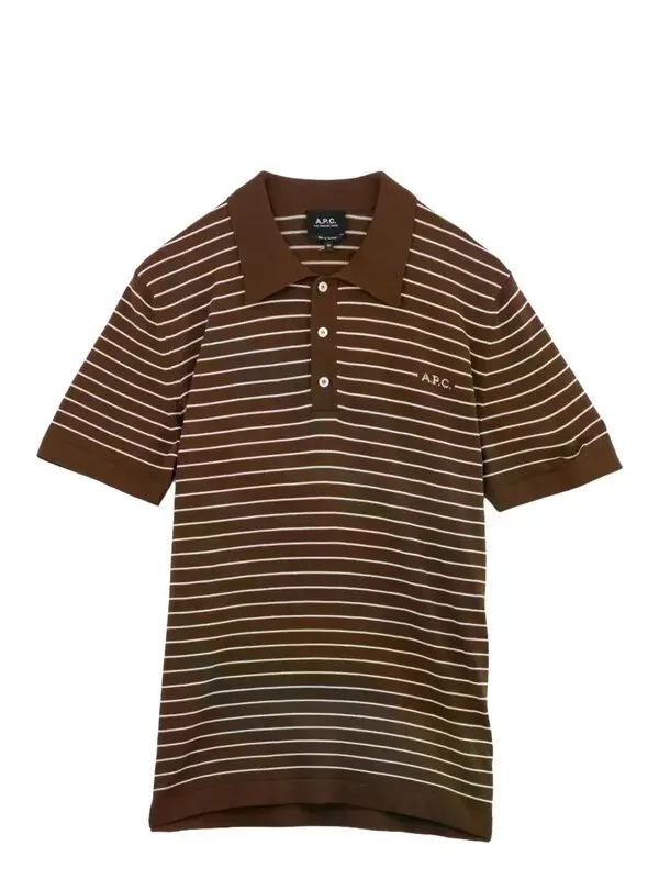 A.p.c. Logo-embroidered Polo Shirt - Brown