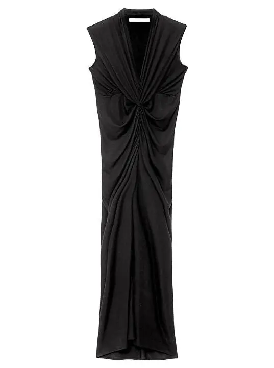 ALLSAINTS Dariya V-neck Wool-blend Maxi Dress - Black