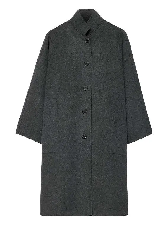 ALLSAINTS Effie Funnel Neck Coat - Grey