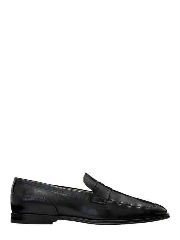ALLSAINTS Jules Hand-stitched Leather Loafers - Black