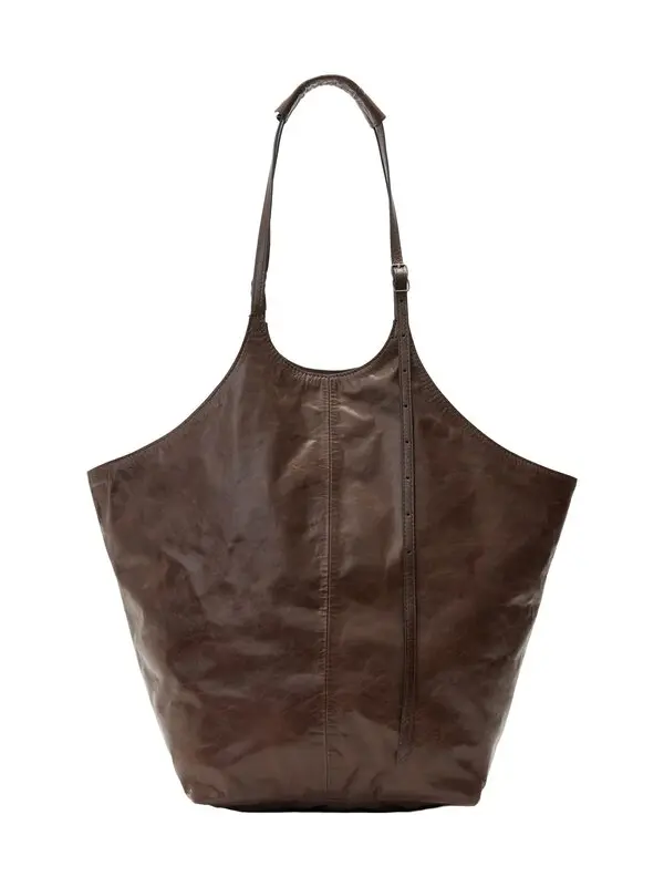 ALLSAINTS Siloh Leather Magazine Tote Bag - Red