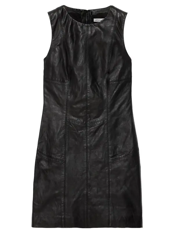 ALLSAINTS Vee Leather Mini Dress - Black