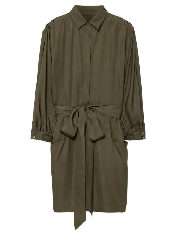 ALLSAINTS Noora Silk-viscose Mini Dress - Khaki