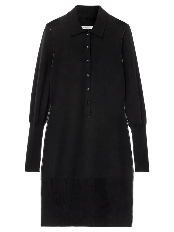 ALLSAINTS Coyte Merino Wool Polo Dress - Black