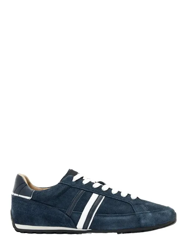 ALLSAINTS Liam Leather And Suede Low-top Sneakers - Blue