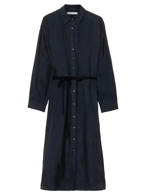 ALLSAINTS Yurra Tied Cupro Shirt Dress - Blue